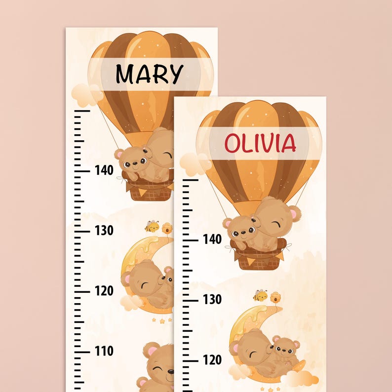Personalized Growth Chart for Kids, Custom Baby Gift, Family Growth ...