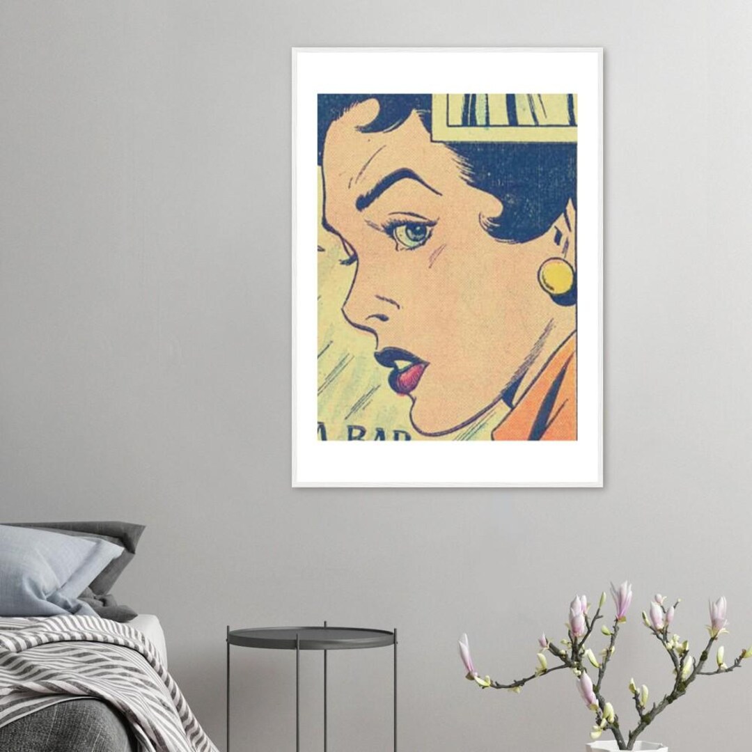 Premium Retro Vintage Popart Pretty Girl Poster, Vintage Home Decor ...