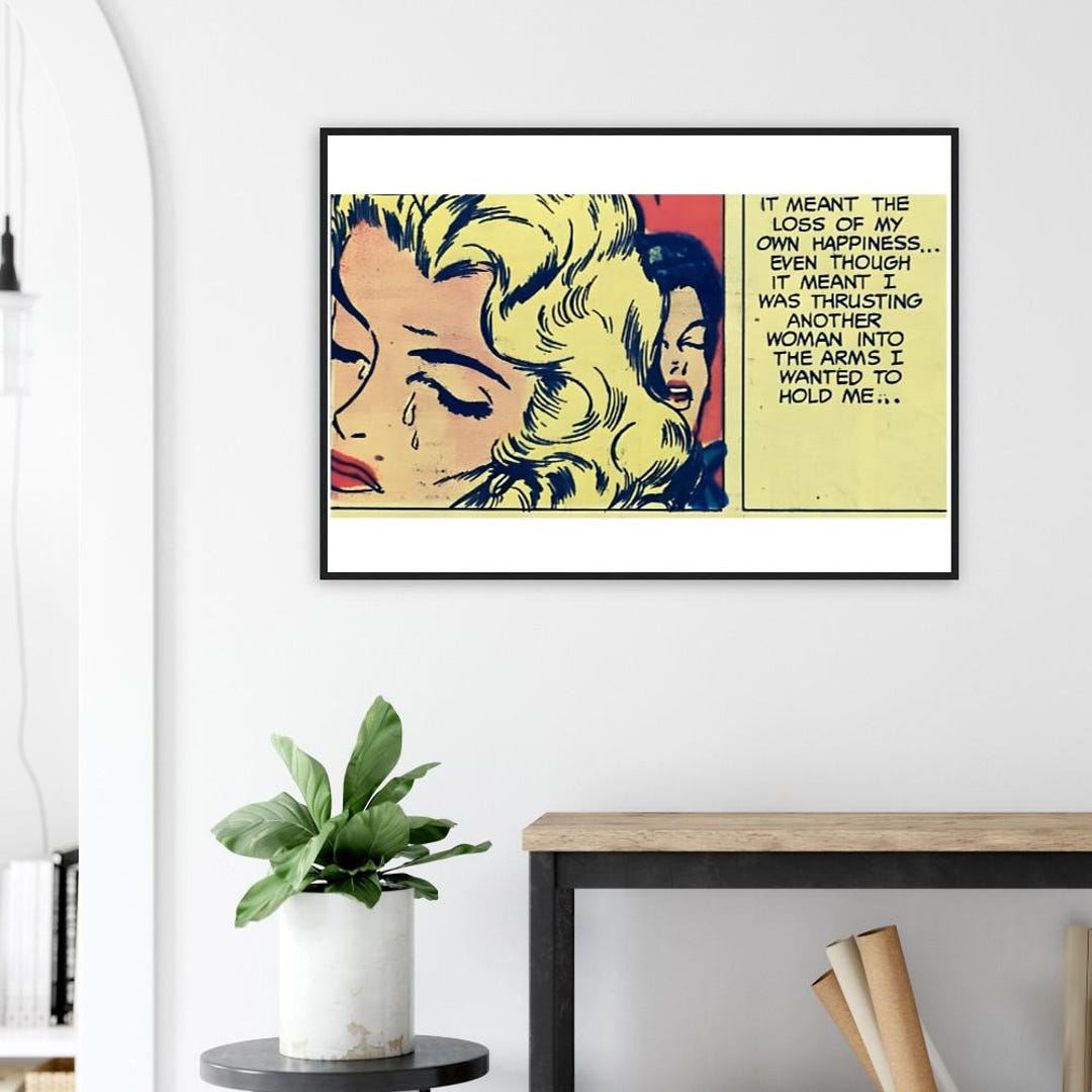 The Lost of My Own Happiness, Vintage Popart Crying Girl Poster ...