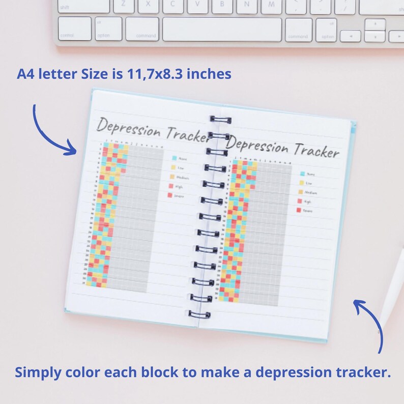 Depression Tracker Printable | Mental Health Journal | Daily Mood Log ...