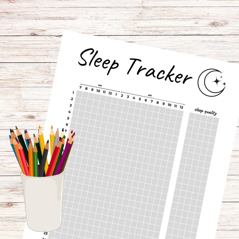 Printable Sleep Tracker Track Sleep Patterns & Improve Rest Digital ...