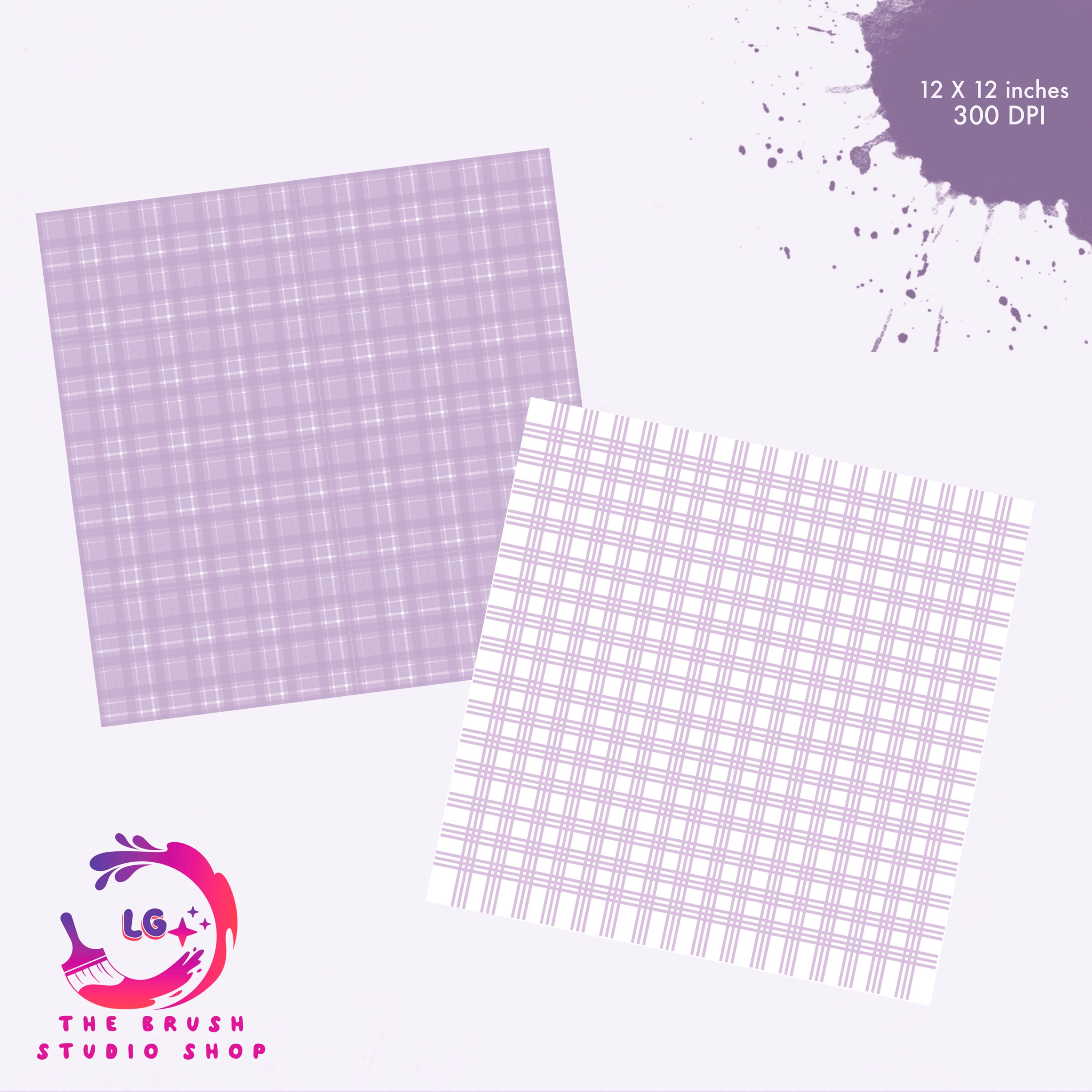 Purple Patterned Digital Paper - 5 Sheets of 12x12 JPEG for Crafting ...