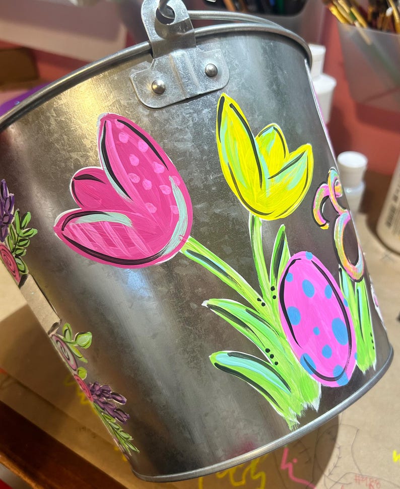 Hand Painted Easter Pails Customized and Personalized! - Etsy