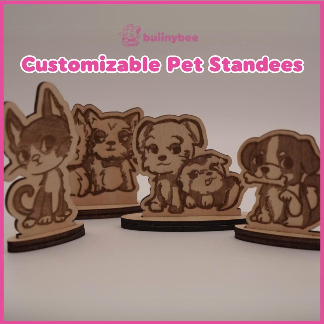 Customizable Animal Wooden Standee Display Pet, Cute Animal, Perfect ...