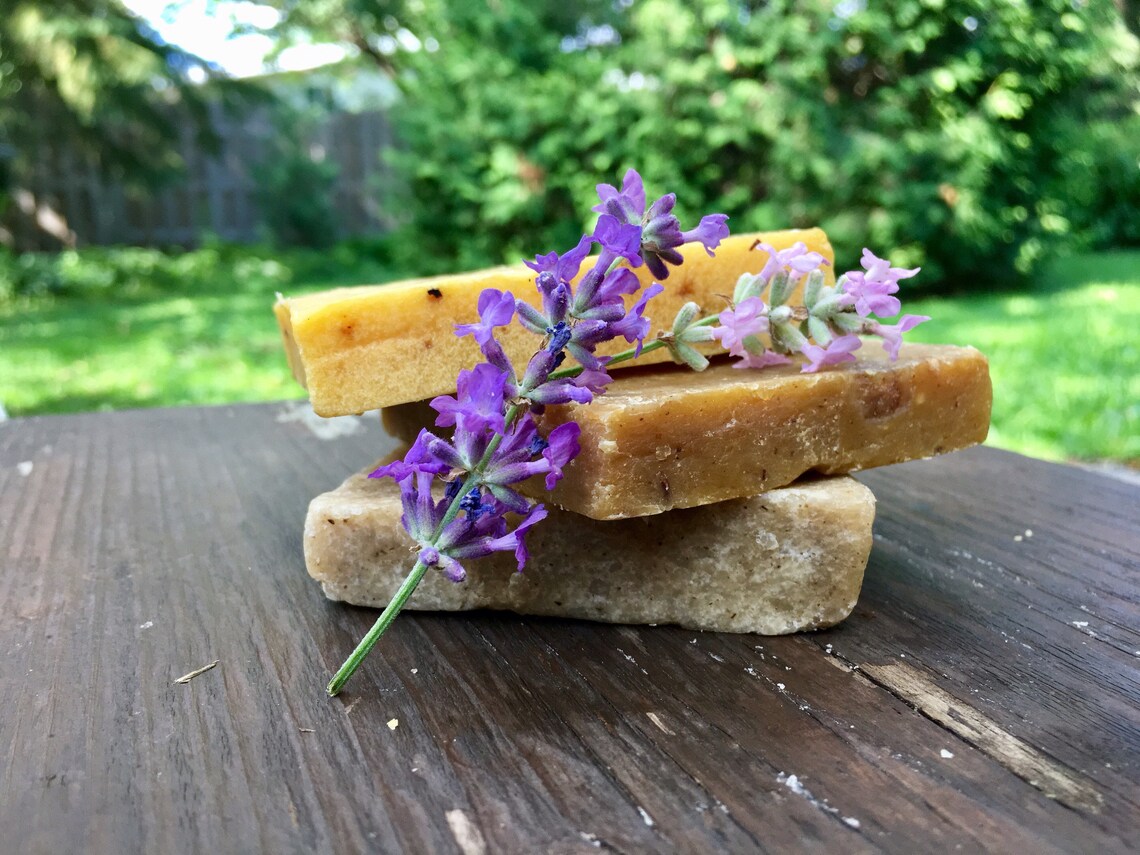 Lavender Soap Bar Or Ball Handmade Soap Rustic Stocking Etsy