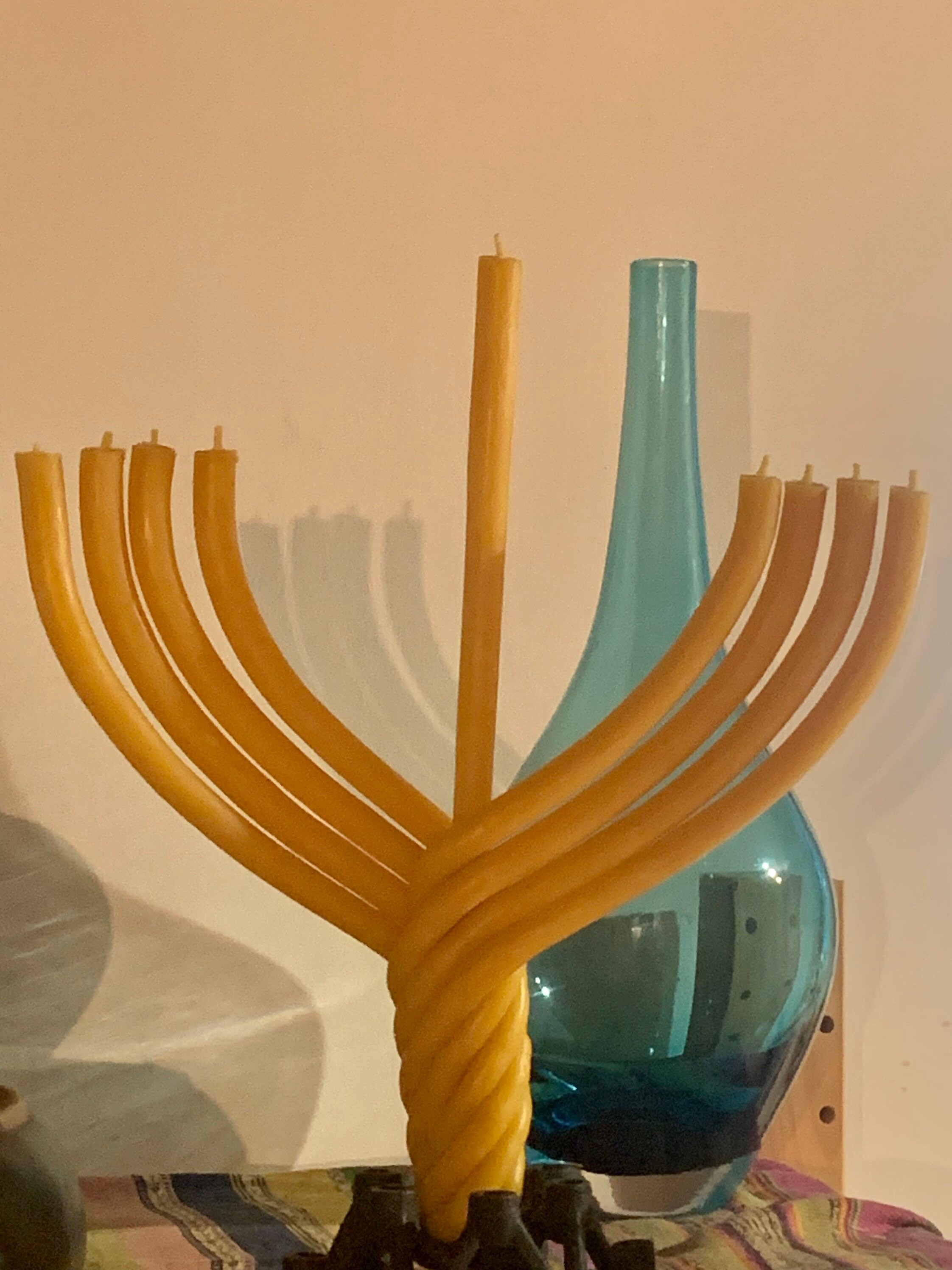 Beeswax Hanukkah Menorah Candle - Hanukkah Candles - Jewish Holiday ...