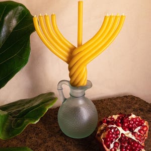 Beeswax Hanukkah Menorah Candle - Hanukkah Candles - Jewish Holiday ...