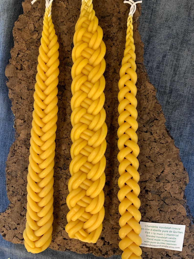 Beeswax Havdalah Candle - Braided Candle - Jewish Ritual Candle ...