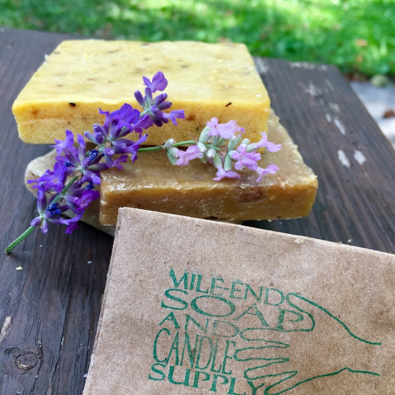 Lavender Soap Bar or Ball Handmade Soap Rustic Stocking - Etsy
