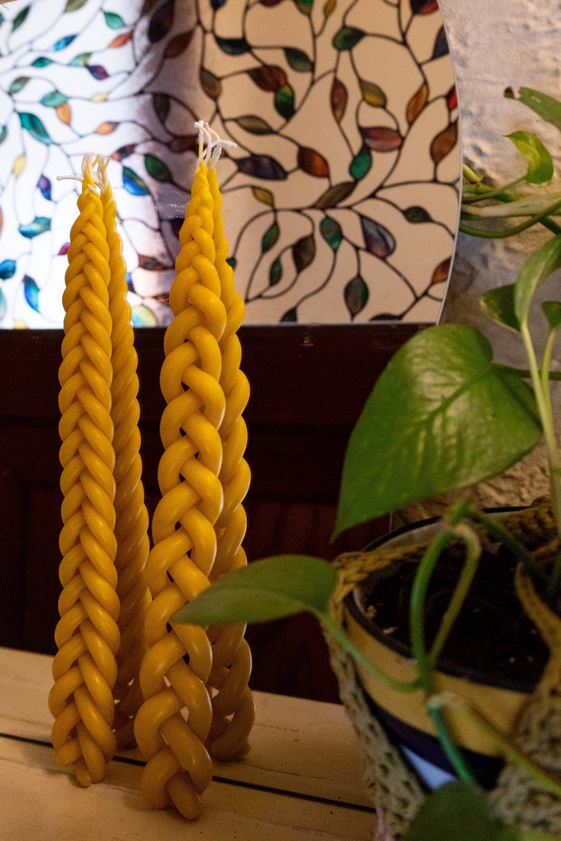 Braided Beeswax Havdalah Candle - 3 Wick - Jewish Wedding Gift - Etsy