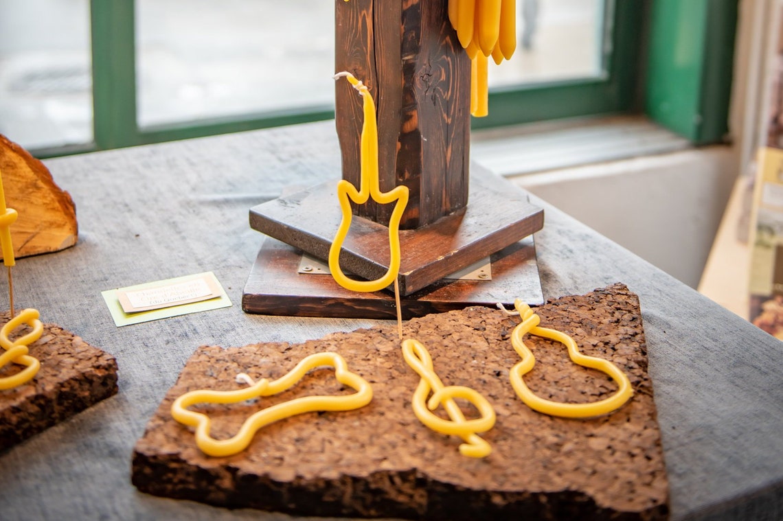 Guitar Beeswax Candle Gift for Musician Electric Guitar - Etsy
