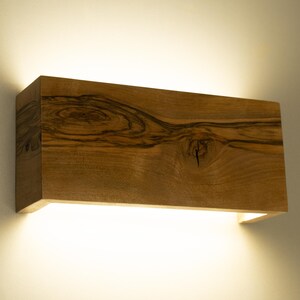 Wooden Wall Sconce Lamp, Wood Light Sconce Walnut Bedside Light ...