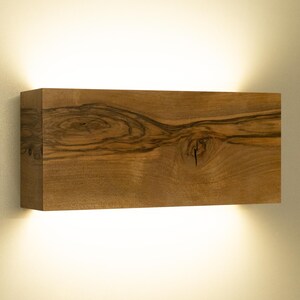 Wooden Wall Sconce Lamp, Wood Light Sconce Walnut Bedside Light ...