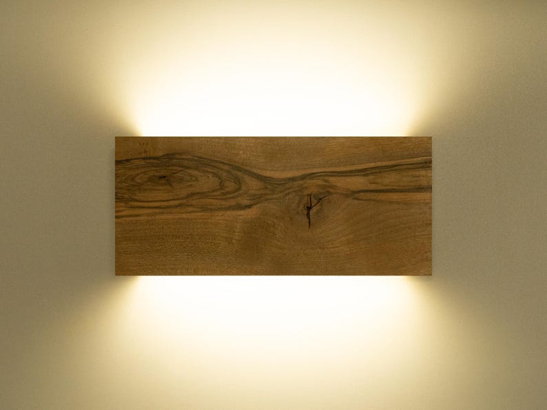 Wooden Wall Sconce Lamp, Wood Light Sconce Walnut Bedside Light ...