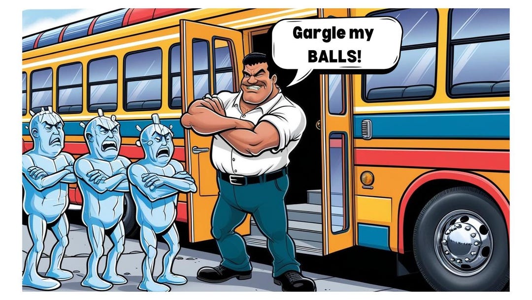 Bus Driver Vs. ICE gargle My Balls Funny Design Political Cartoon, Anti ...