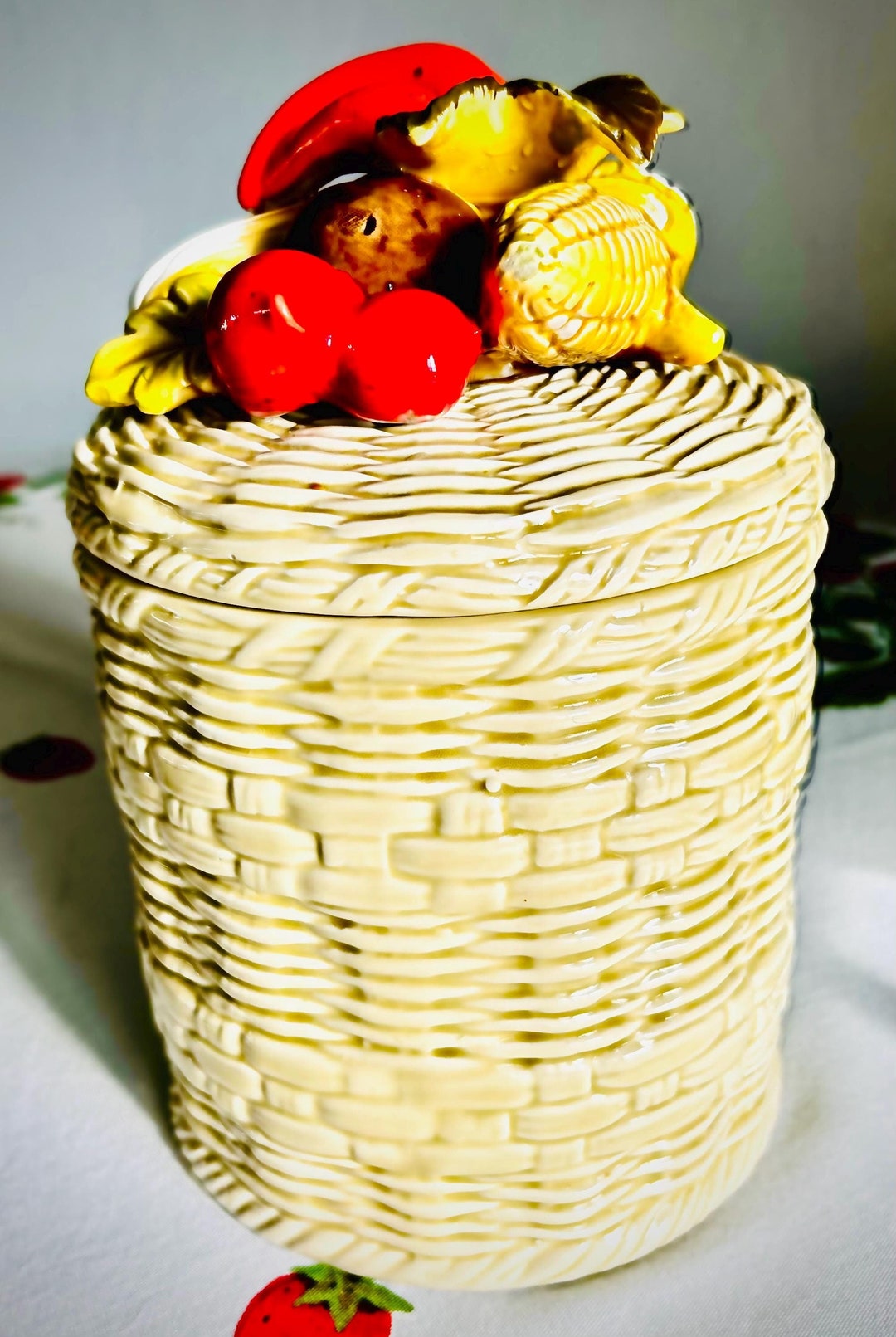 Vintage Lefton Basket Weave Canister - Etsy