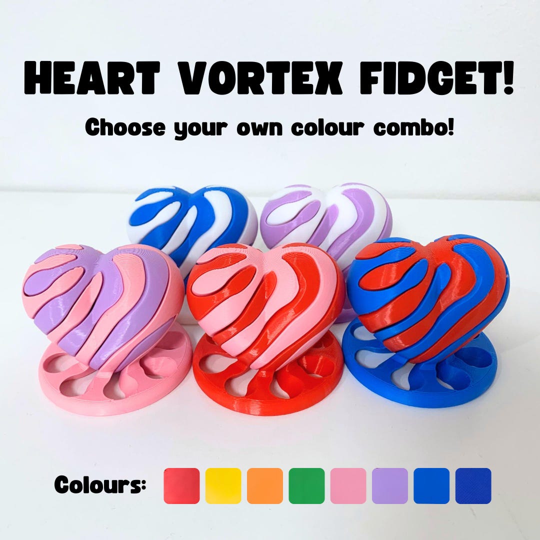 Impossible Heart Vortex Fidget Illusion- Satisfying & Fun, Fidget, 3D ...