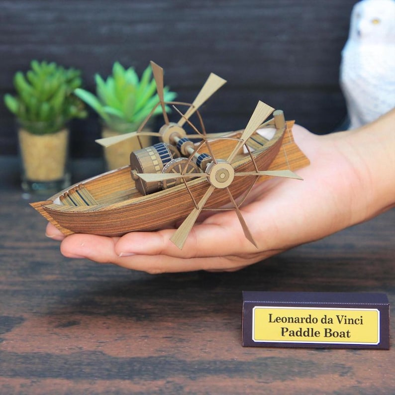 Leonardo Da Vinci Paddle Boat, Ship, Boat, DIY Paper Model, Papercraft ...