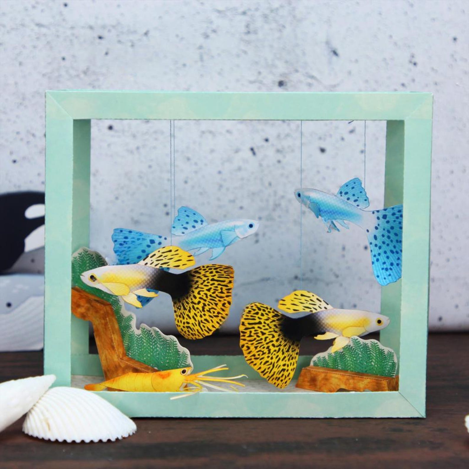 Guppy Fish Papercraft, Aquarium, Fish Tank, Fishbowl, Paper Model ...