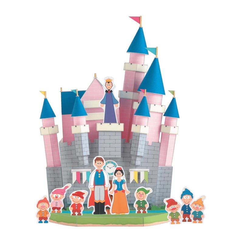 Castle of Snow White Papercraft, DIY Papercraft for Kid Template Kit ...