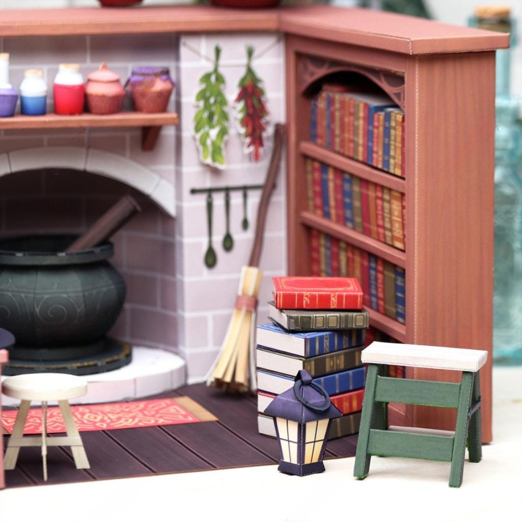 Witch's Room Papercraft for Kid Template Kit Miniature, DIY, Printable ...