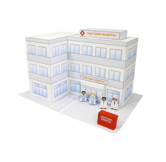 Papercraft House Hospital DIY Papercraft for Kid Template Kit - Etsy