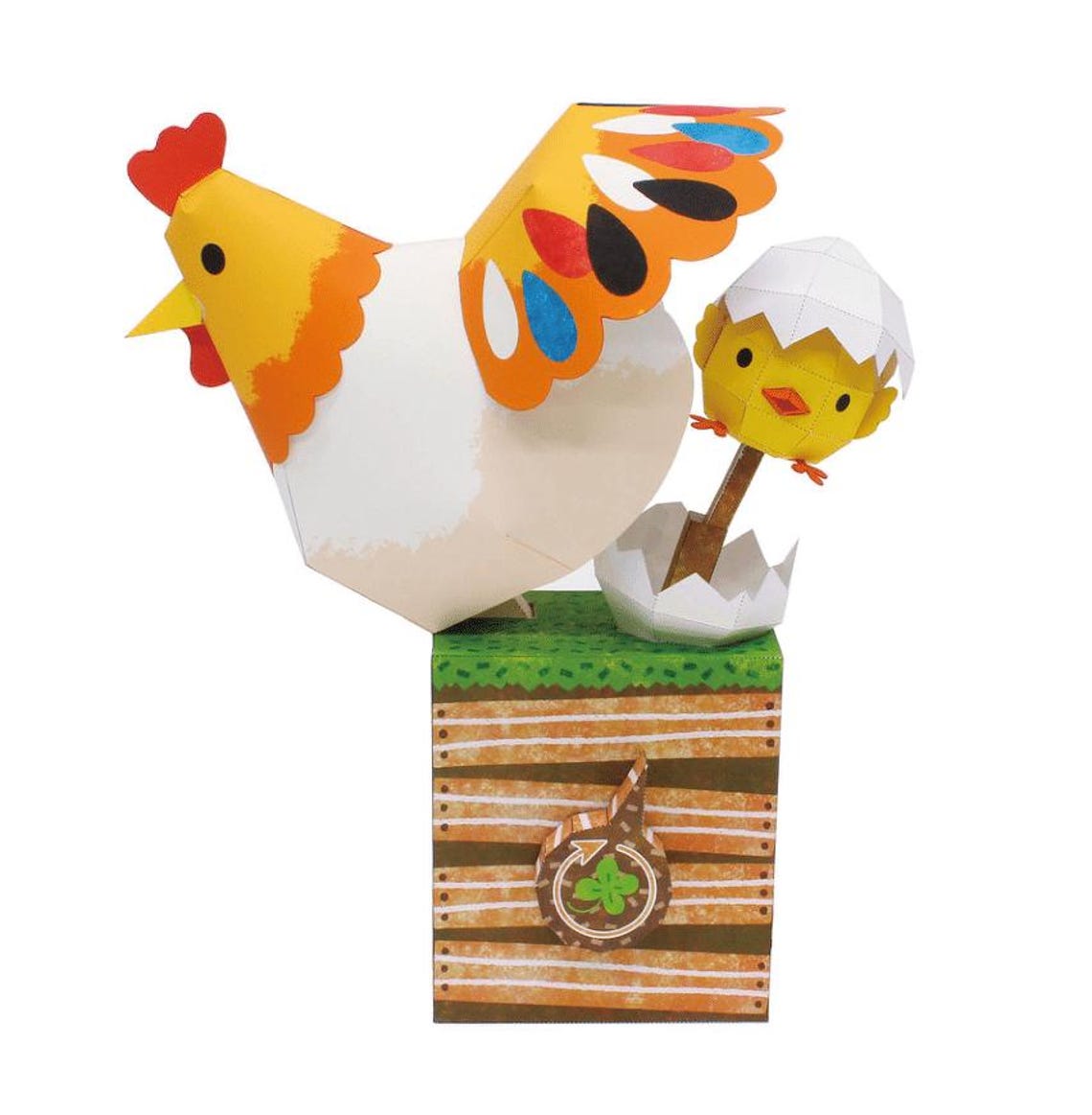 Papercraft Chicken DIY Papercraft for Kid Template Kit, Moving Toy ...
