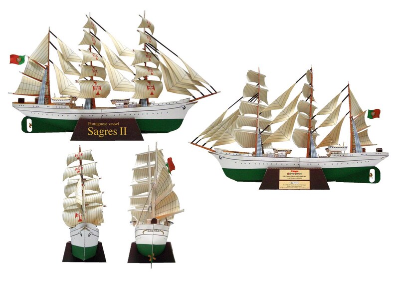 Sagres2, Sail Ship, DIY Paper Model Sculpture, Papercraft, Paper Craft ...