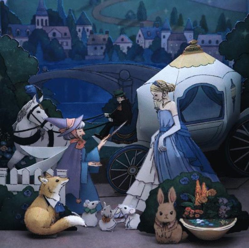 Cinderella House Papercraft for Kid Template Kit Miniature - Etsy