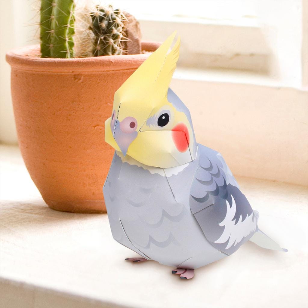 Cockatiel Papercraft, Bird, Paper Model, Papercraft Template Kit ...