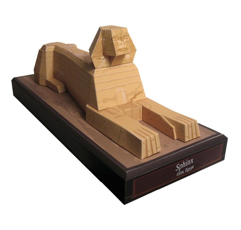 Great Sphinx of Giza, Giza, Egypt, Building, DIY Paper Model Sculpture ...