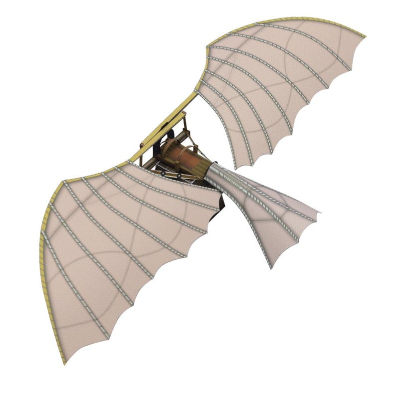 Leonardo Da Vinci Glider, Flying Machine, DIY Paper Model, Papercraft ...