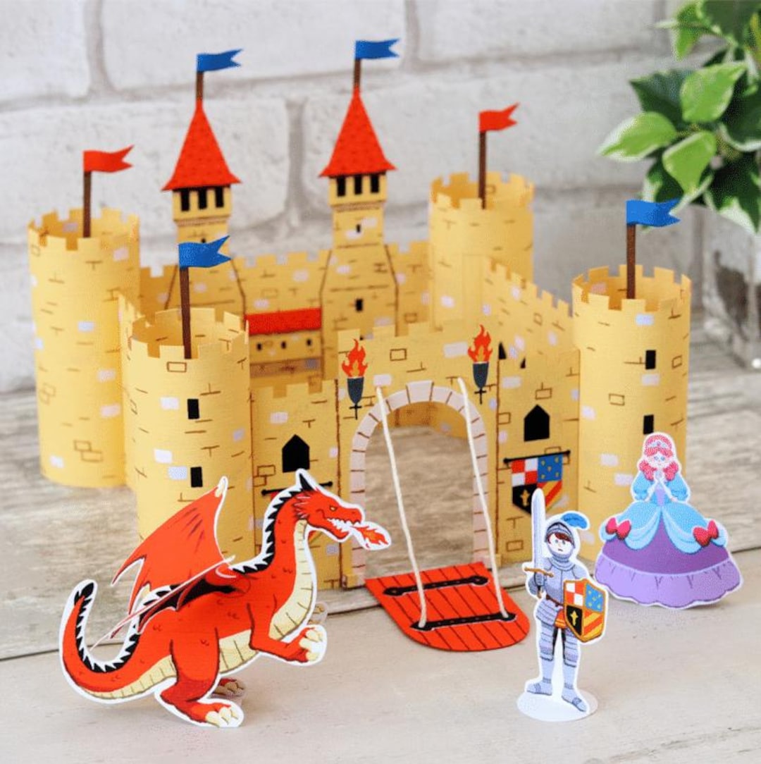 Castle Dragon Knight Pricess Papercraft, DIY Papercraft for Kid ...