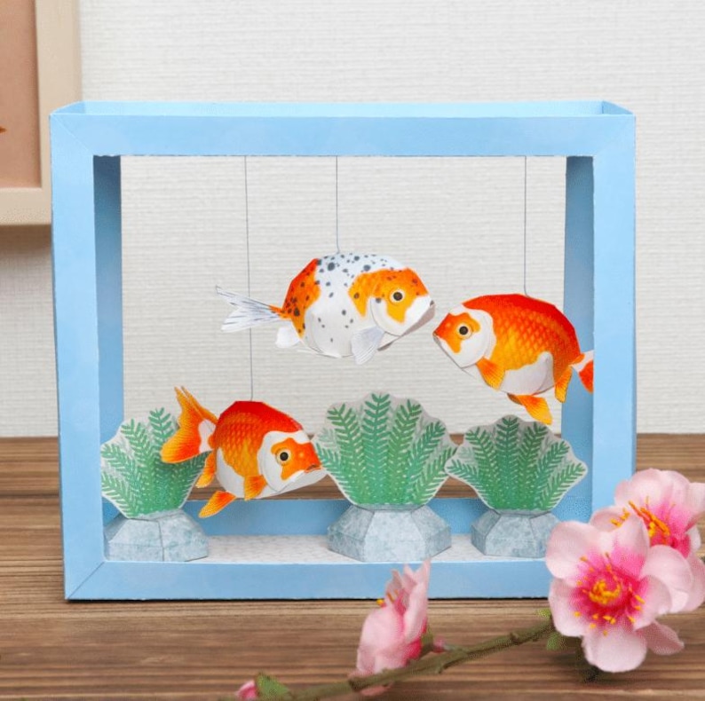 Goldfish Papercraft, Edo Nishiki, Aquarium, Fish Tank, Fishbowl, Paper ...