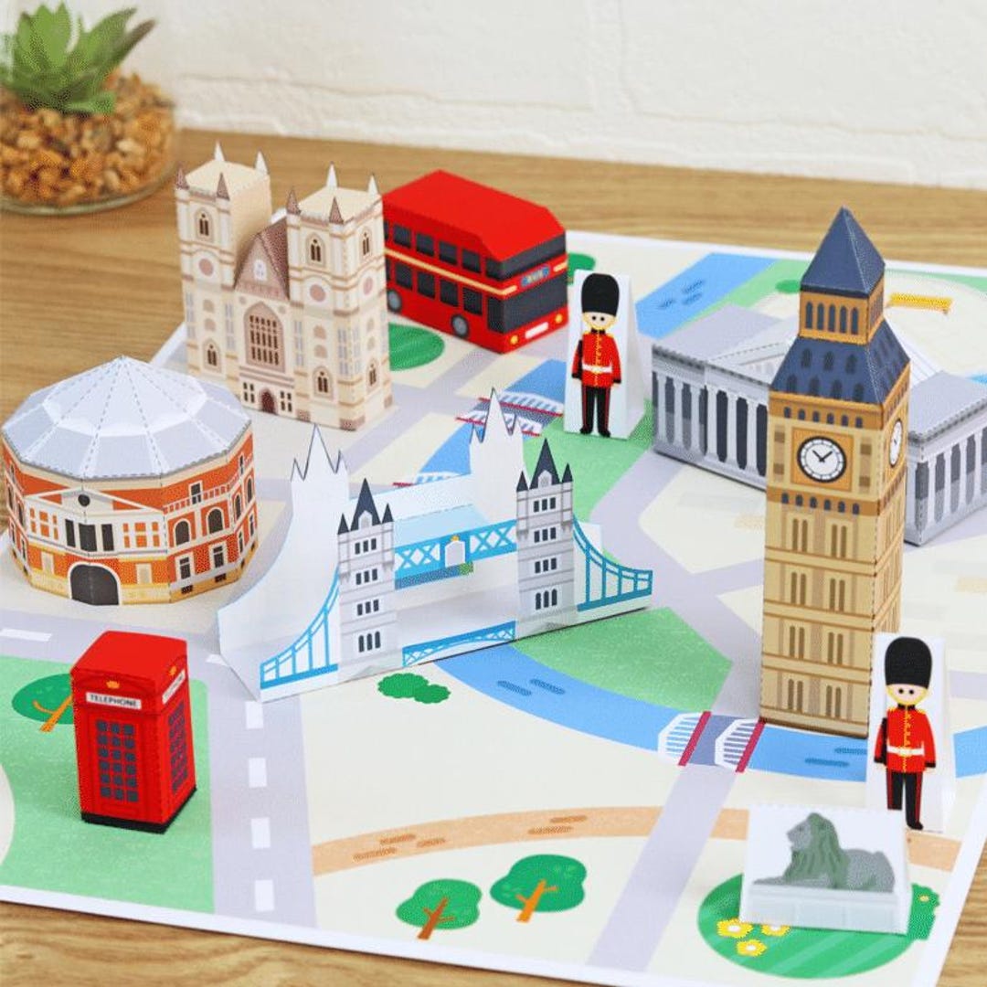 Papercraft City of London DIY Papercraft for Kid Template Kit Diorama ...