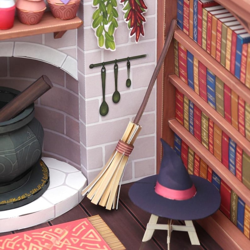 Witch's Room Papercraft for Kid Template Kit Miniature, DIY, Printable ...
