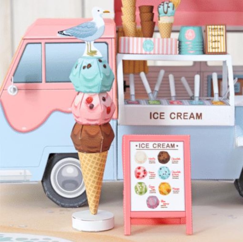 DIY Mobile Food Truck Papercraft: Ice Cream Van, Coffee Truck (PDF ...