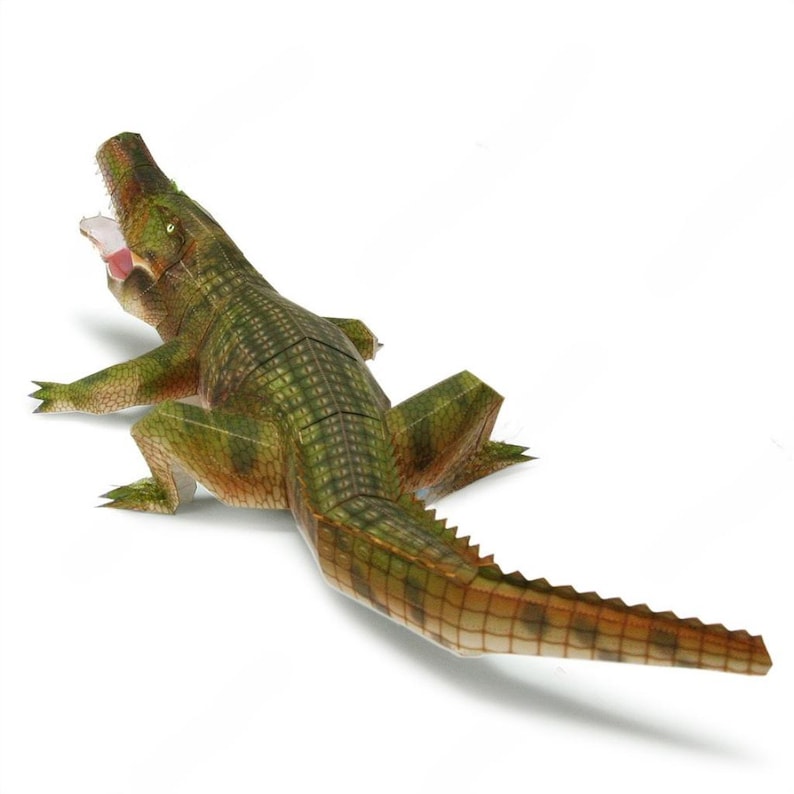 Crocodile Papercraft, Reptiles, Paper Model, Papercraft Template Kit ...