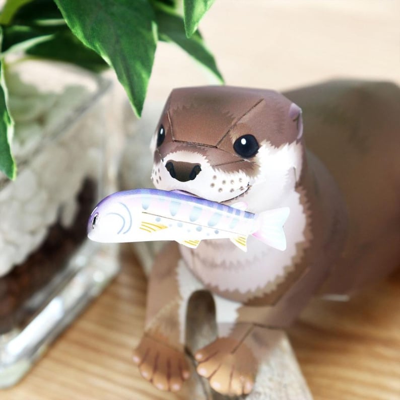 Otter Papercraft, Paper Model, Papercraft, Papercraft Template Kit ...