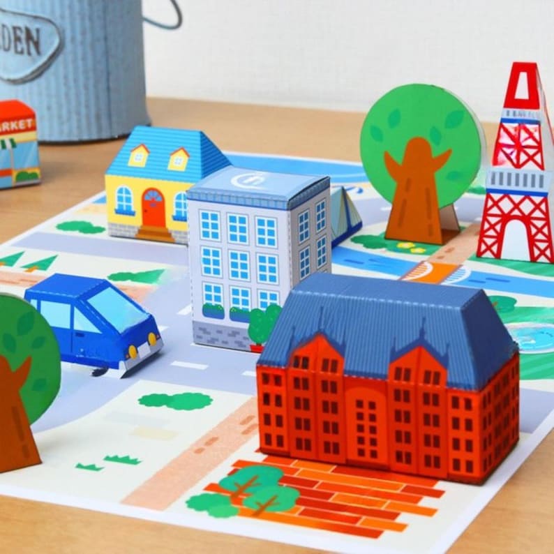 Papercraft City of Tokyo DIY Papercraft for Kid Template Kit Diorama ...