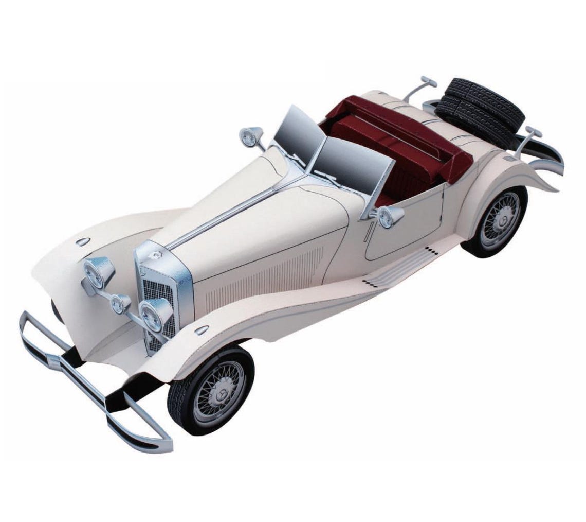 Mercedes Benz 500K, Car, Classic Car DIY Paper Model Sculpture ...
