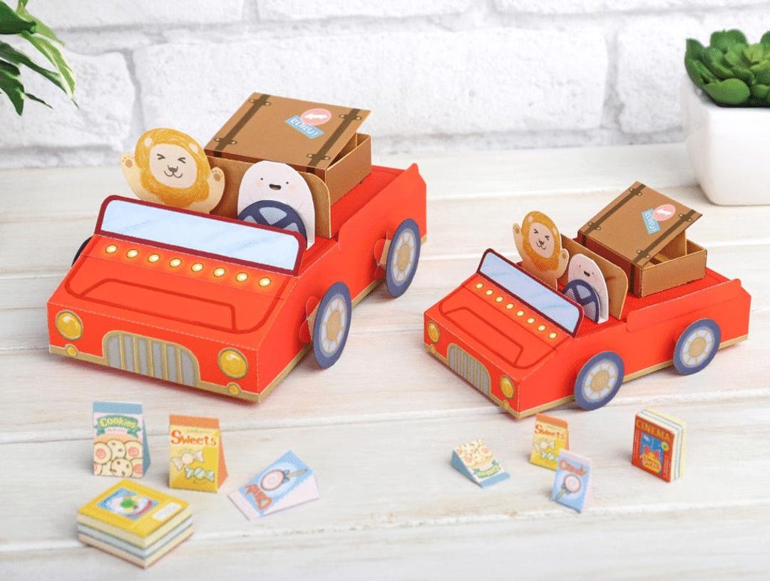 Convertible Car, Moving Miniature, DIY Paper Model, Papercraft, Paper ...