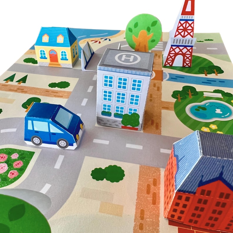 Papercraft City of Tokyo DIY Papercraft for Kid Template Kit Diorama ...