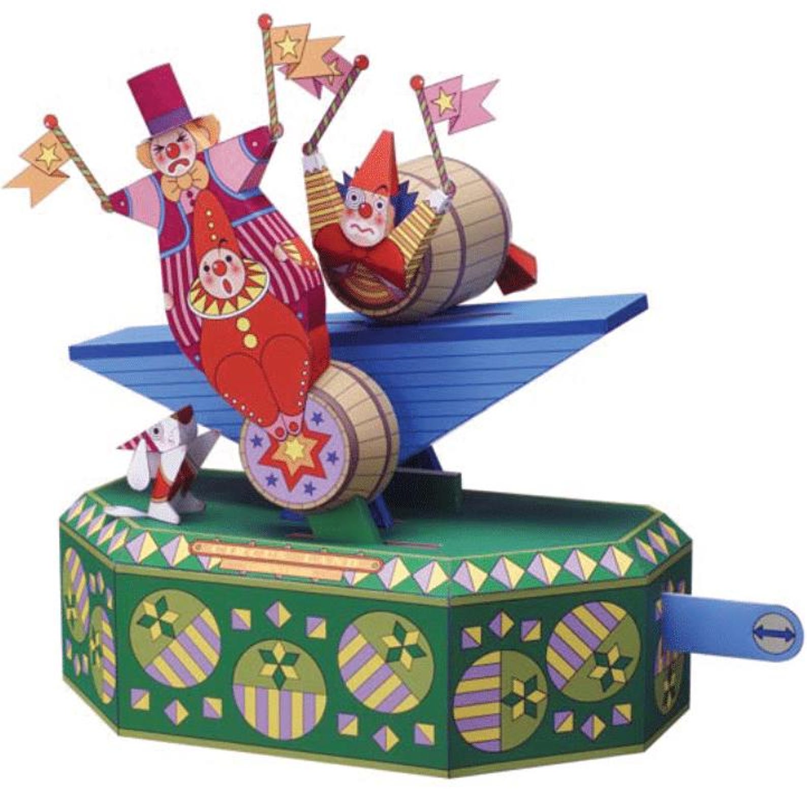 Papercraft Clown in a Barrel Circus, Acrobatics Papercraft, Template ...