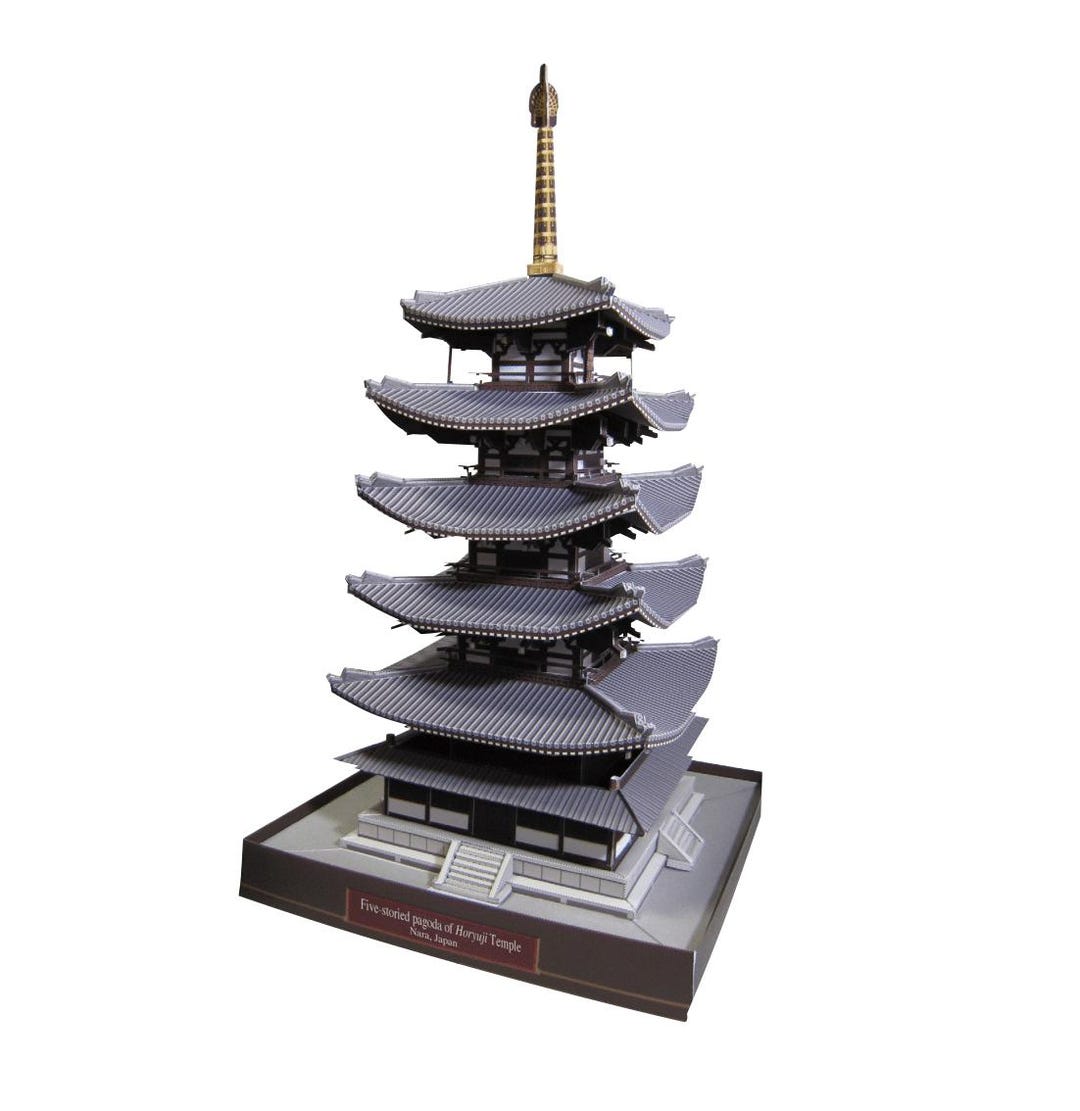 Five Storied Pagoda, Horyuji Temple, Building, Nara, Japan, DIY Paper ...