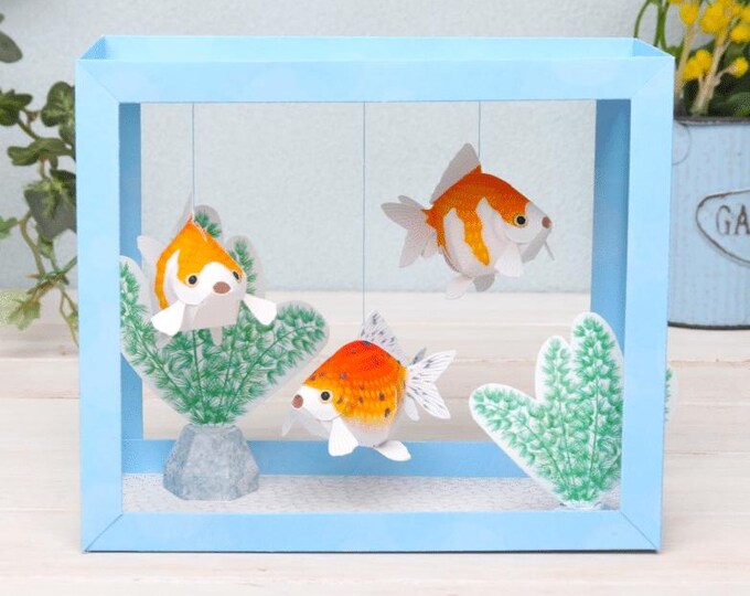 3D Papercraft Goldfish Diorama - Template - Etsy Canada