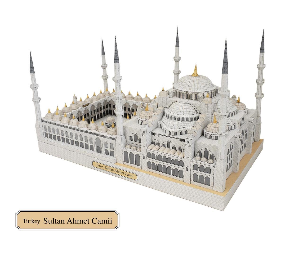 Blue Mosque, Sultanahmet Camii, Istanbul, Turkey, Building, DIY Paper ...
