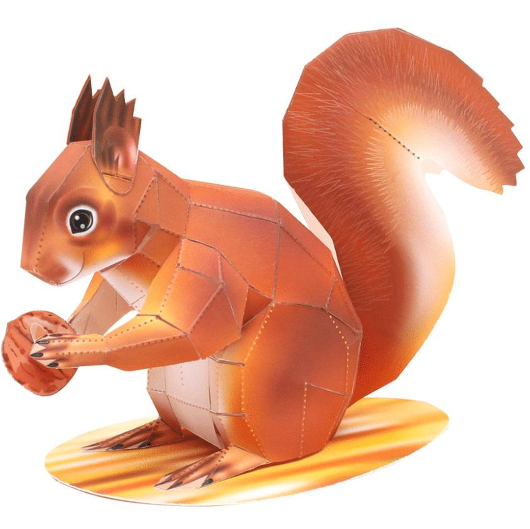 American Red Squirrel Papercraft, Paper Model, Papercraft, Papercraft ...