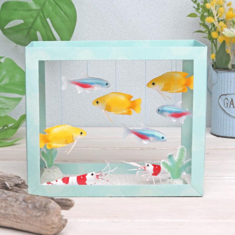 Neon Tetra Papercraft, Aquarium, Fish Tank, Fishbowl, Paper Model ...