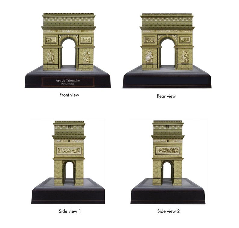 Arc De Triomphe, Paris, France, Building, DIY Paper Model Sculpture ...